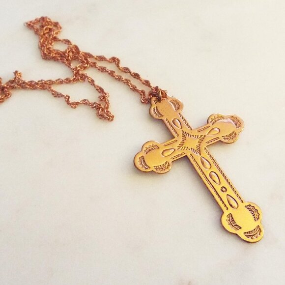 BELL SOLID COPPER BUDDED CROSS PENDANT | Jewelry | Native American Bell ...